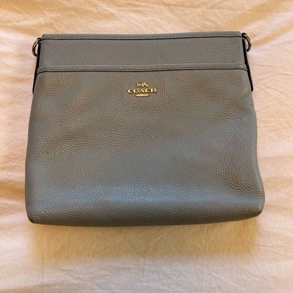 Coach Baby Blue Leather Shoulder Bag - Gem